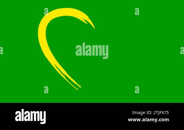 Animated yellow heart is drawn. Looped video. Concept of love ...