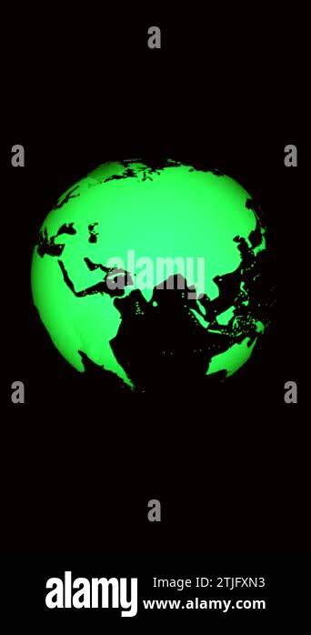 Graphic of a rotating world on a black background. for the intro in the ...