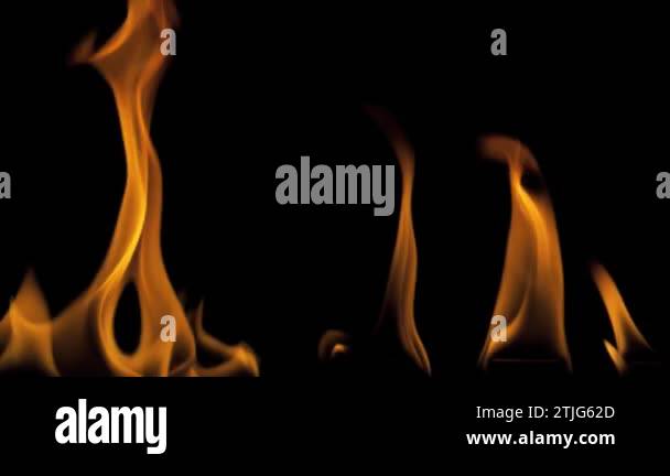 Igniting Fire Isolated on Black Background Stock Video Footage - Alamy