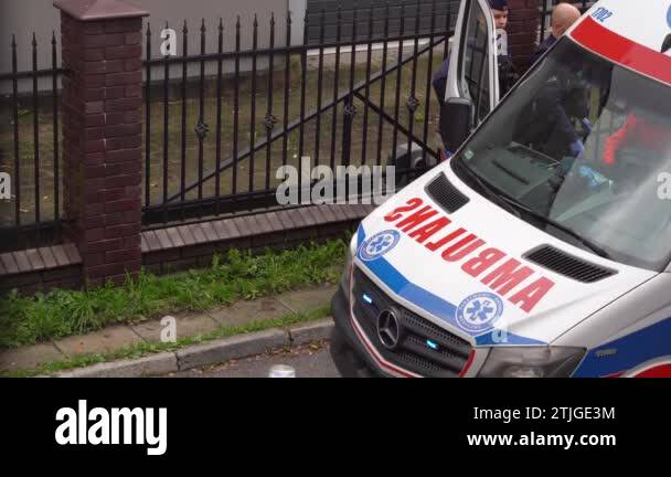 Krakow, Poland - October 02, 2022: A European police in uniform using ...