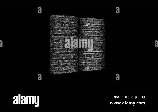 3d Bricks Rotates On Black Background Object Consisting Of White Flickering Particles 60 Fps