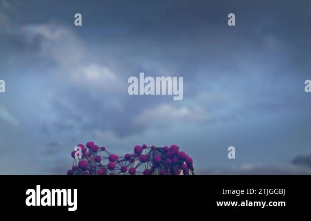 Abstract molecular connections. 4K UHD animation rendered at 16-bit ...