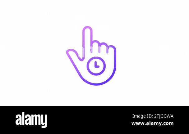 Animated gestures gradient icon set. Touchscreen control. Smartphone navigation. Seamless loop ...