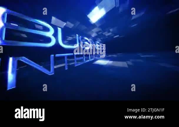 Business Intelligence text Science technology futuristic 3D cinematic ...