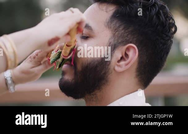 Indian Groom During Haldi Ceremony For Their Indian Wedding Week. Close ...
