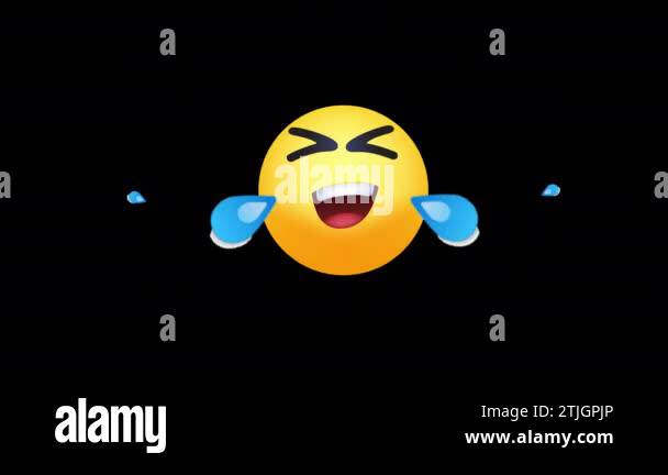 laughing emoticon with tears of joy loop Animation video transparent ...