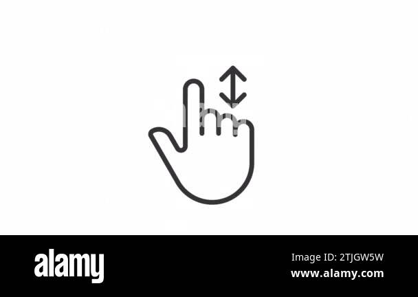 Animated vertical scroll linear icon. Move down and up. Touchscreen ...