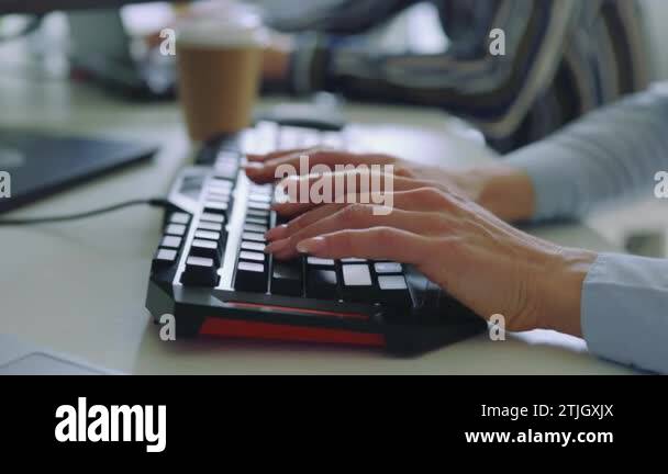 Close Up Woman Working, Programming Code, Connecting with AI. IT ...