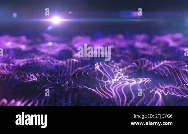 Animated audio spectrum waveform with anamorphic flare. 4K. Seamless ...