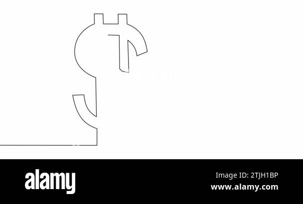 Self drawing line animation businessman hand drawing dollar sign ...