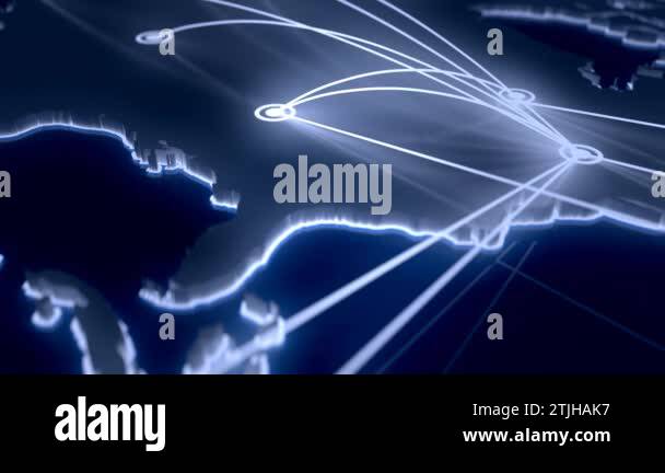 Animation depicting flight paths on the North American continent and ...