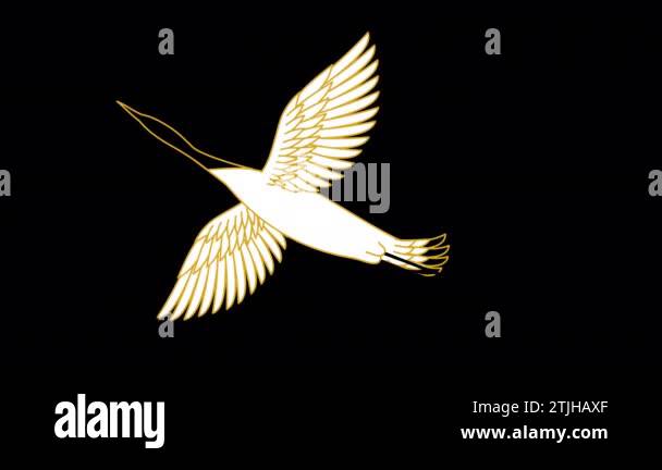 Loop animation of cranes flapping their wings, 4k, with transparent ...