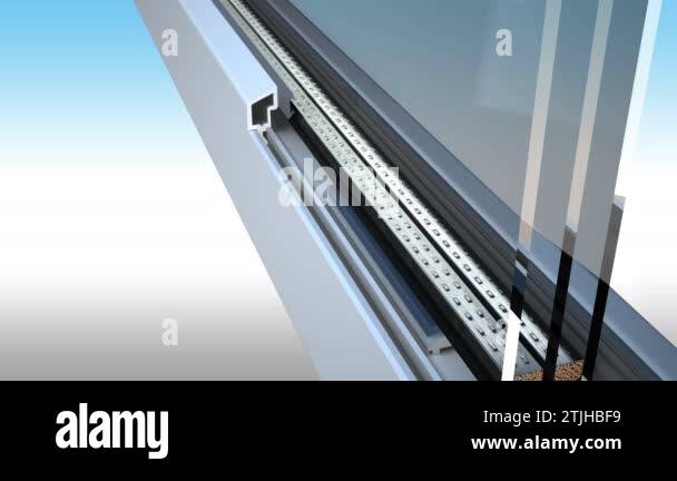 Plastic window frames and PVC profile with triple glazing in cross ...