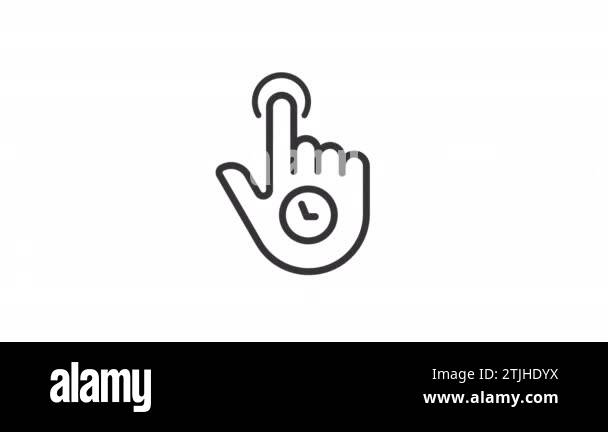 Animated long press linear icon. Touchscreen control gesture. Hold ...