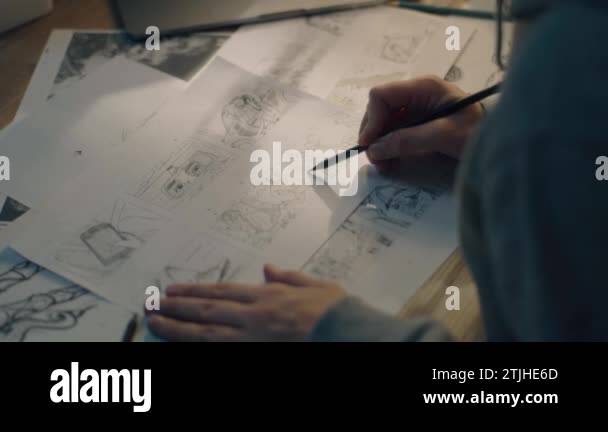 Animator creates sketches for the cartoon. Works on the storyboard ...