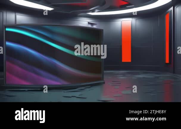 Immersive Virtual TV Studio Background Loop for Seamless News ...