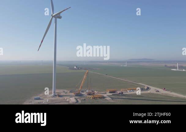 Installing process of wind turbine made by Vestas Wind Systems ...