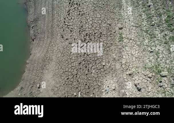 dried lake, aerial dried lake floor, drought Stock Video Footage - Alamy