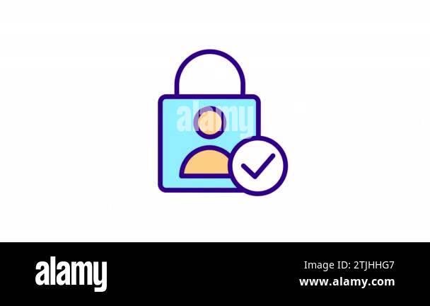 Animated privacy color icon. Identity verification. Personality confirmation. Seamless loop HD ...