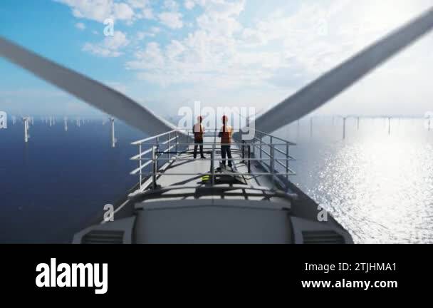 Offshore wind turbine on horizon Stock Videos & Footage - HD and 4K ...