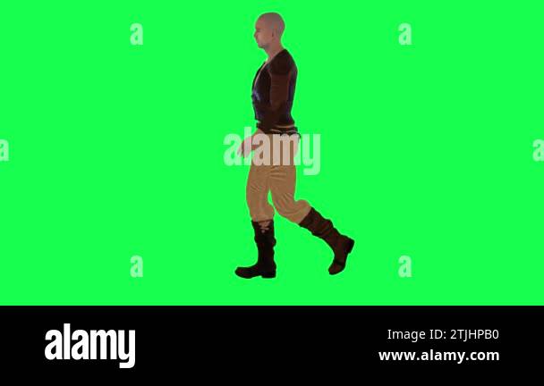 3d people in chroma key background isolated Male theater actor going on ...