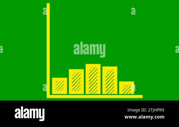 Animated financial growth chart with trend line graph. yellow symbol ...