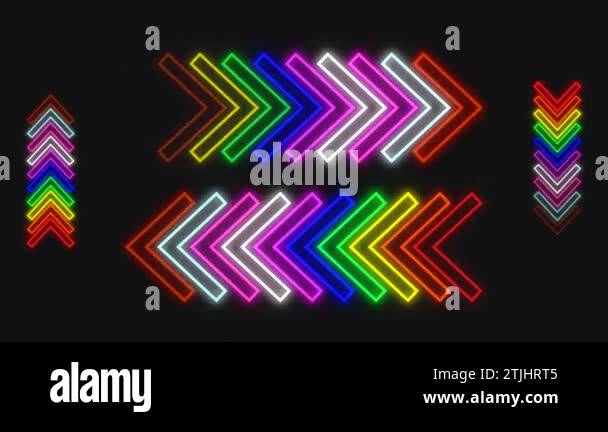 Pride flag colored loop arrow stroke trail or transition background in ...