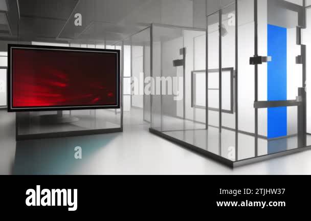 Innovative TV Studio Setup: 3D Virtual Set Background Loop Stock Video ...