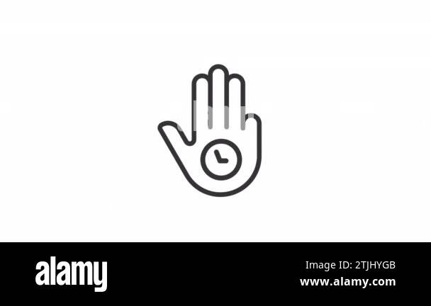 Animated tap and hold linear icon. Three finger long press. Multi touch ...