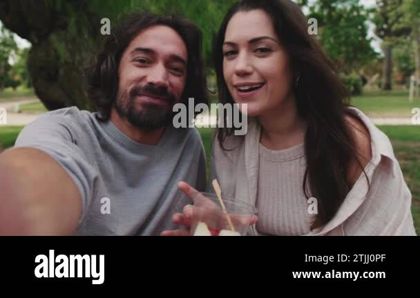 Couple in love making video call with mobile phone Stock Video Footage ...