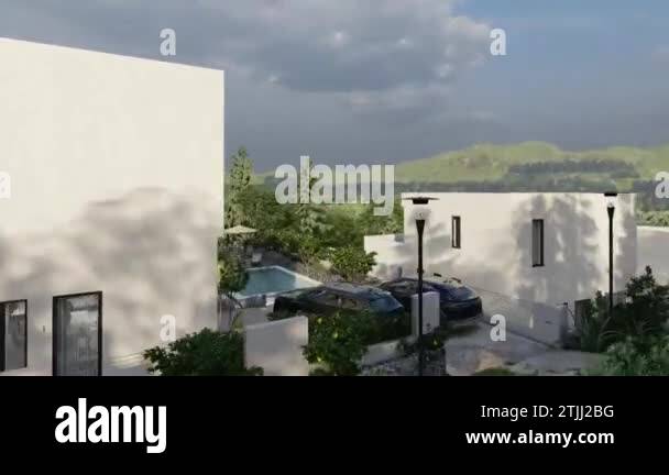 Modern exterior design of a luxurious building. 3d rendering of a ...