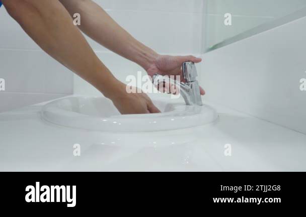 Men washing hands with on hands around different areas for clean ...