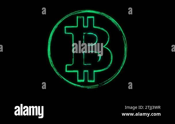 Bitcoin Animated Icon appearing with Lines on black background. Bitcoin ...