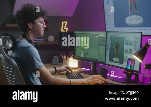 Teenage 3D designer develops video game, creates character or clothes ... Teenage 3D designer develops video game, creates character or clothes ...
