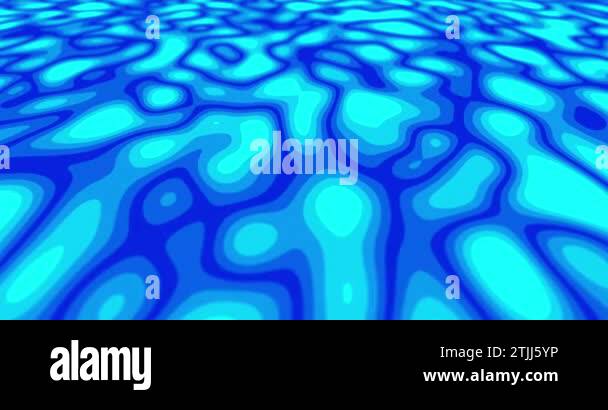Abstract wavy blue background with animated contour map, outline ...