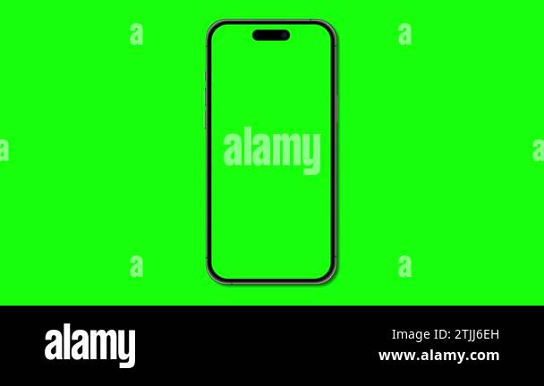 Mobile phone animated mockup with green screen. Isolated on green ...