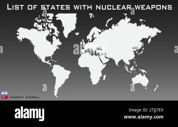 List of states with nuclear weapons, animation of the world map with ...