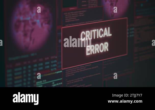 Computer Showing Hacking Alert And Critical Error Message Flashing On 1355
