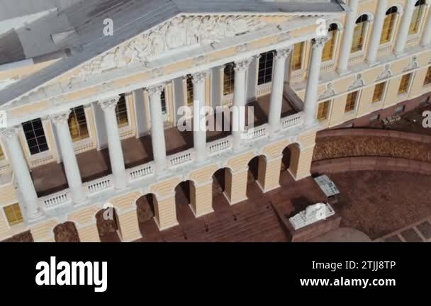 Drone view of the largest art museums in the world.Russian Museum ...