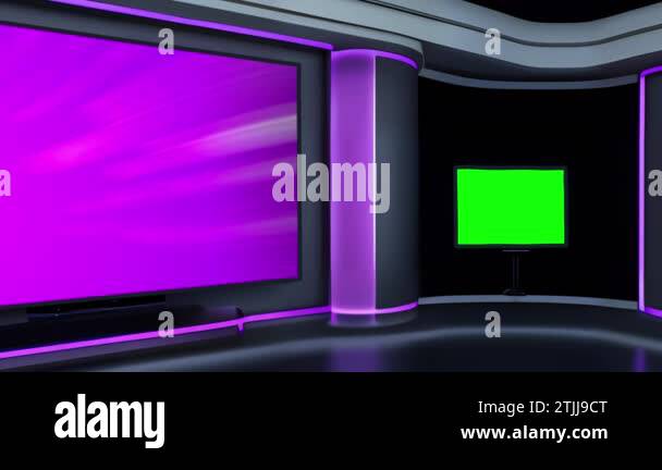 Dynamic 3D Virtual Set with Seamless Video Wall Integration Stock Video ...