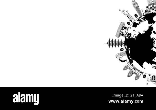 Travel, vacation, sightseeing illustration / 4K animation movie ( world ...