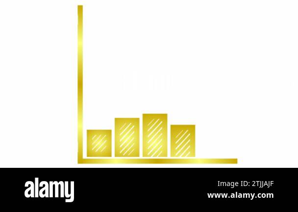 Animated financial growth chart with trend line graph. golden symbol ...