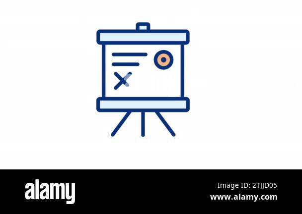 Animated presentation RGB color icon. Schematic business plan ...