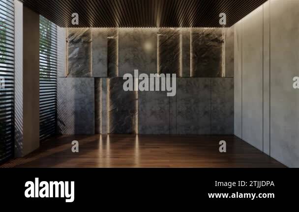 Modern empty room interior design contemporary, with natural tones on ...