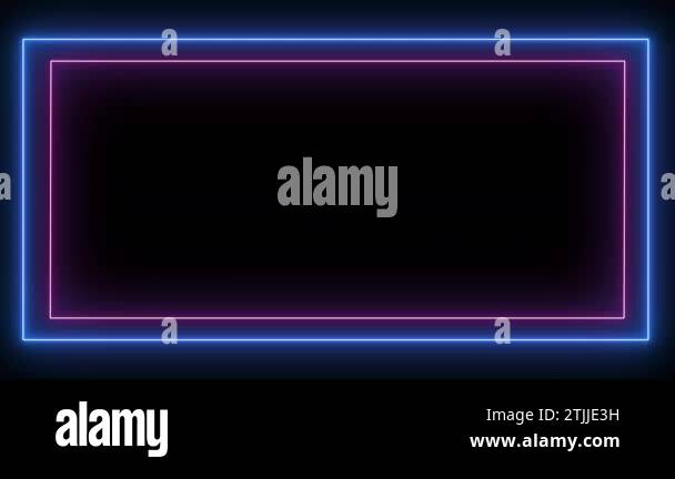 rectangle neon frame flickering animation, animated box shapes Stock ...