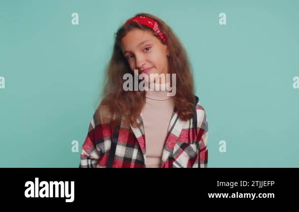 Greedy angry teenager child girl kid showing fig negative gesture, you ...