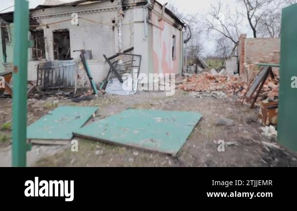 The devastating aftermath of war is captured in this picture, depicting ...