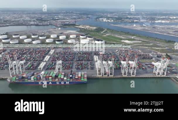 Cma cgm containers container terminal port Stock Videos & Footage - HD ...