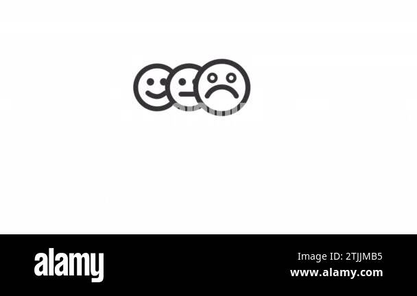 Animated sad emotion linear icon. Negative feedback. Unsatisfied ...