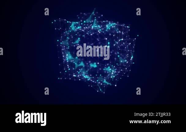 Technology blockchain concept. Visualization of the dynamic flow of the ...